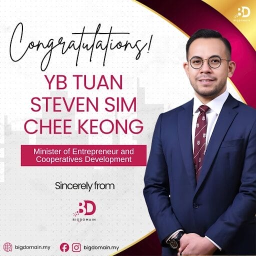 Congratulations, YB Steven Sim Appointed as New Menteri Pembangunan ...